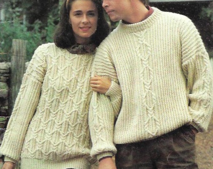 Patons Knitting Pattern Book - ARAN KNIT SWEATER Patterns, Fisherman ...