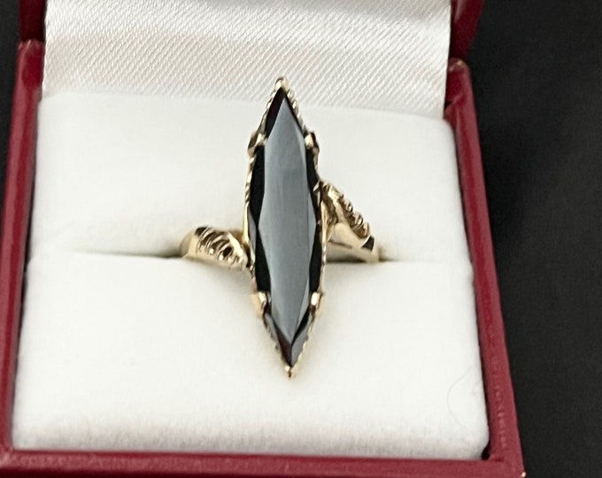 10k Black Alaskan Diamond Ring, Marquis Stone is Approx 1-1/4" Long ...