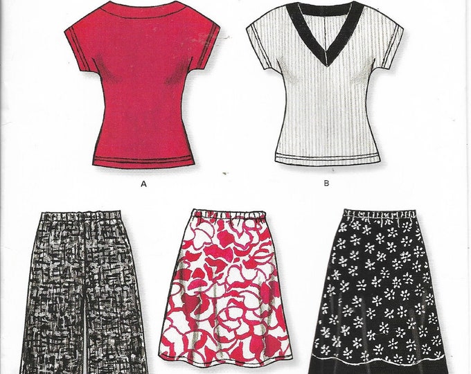 EASY NEW LOOK Simplicity Sewing Pattern 6856 Pullover Fitted Tops Wide ...