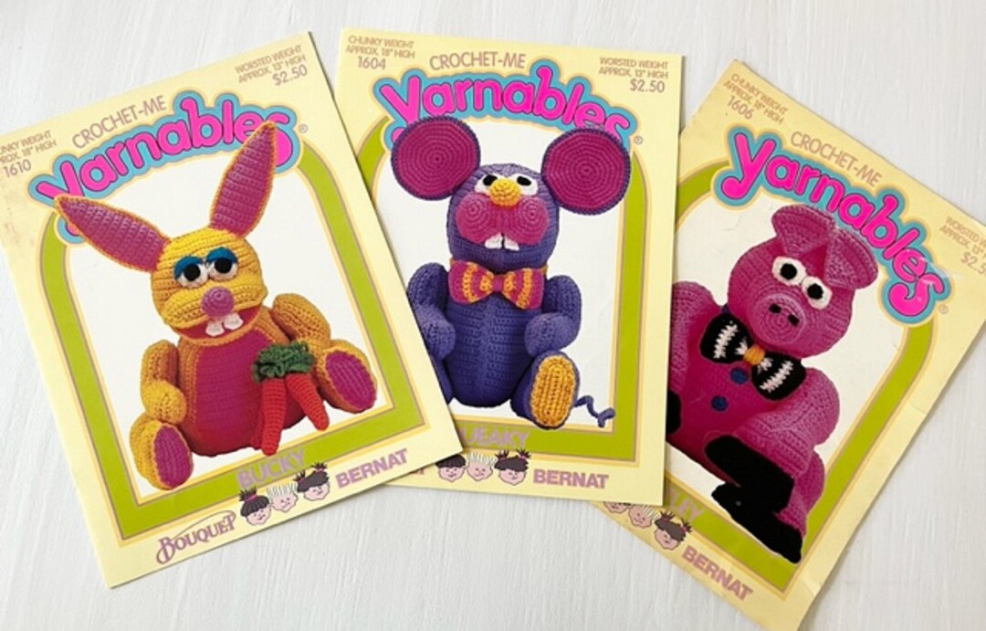 3 YARNABLE CROCHET PLUSH Toy Patterns, Crochet Me Animals, Colorful ...