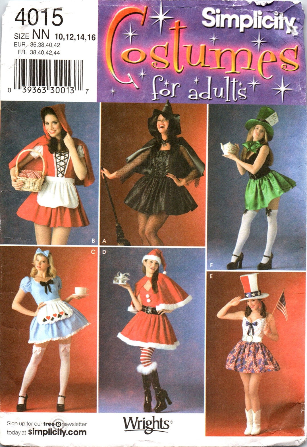 ADULT SEXY Costume Making Sewing Pattern Misses Size 10 12 14 16 ...
