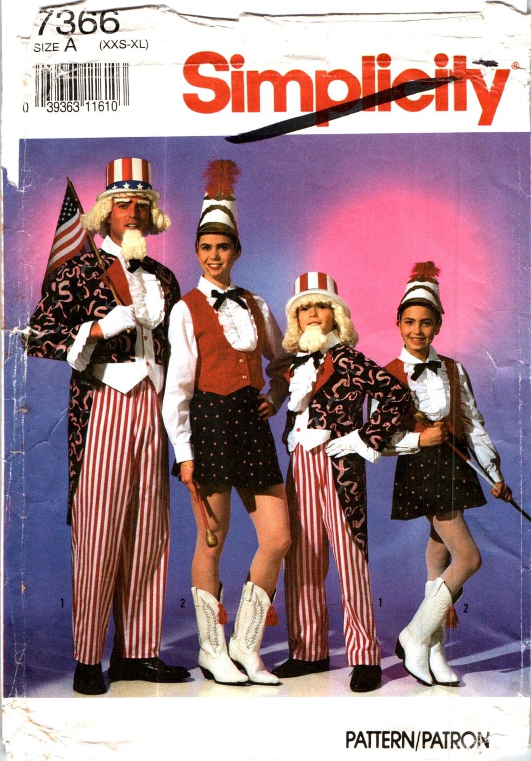 Costume Sewing Patterns Uncle Sam & Majorette Marching Band, Men Teens ...