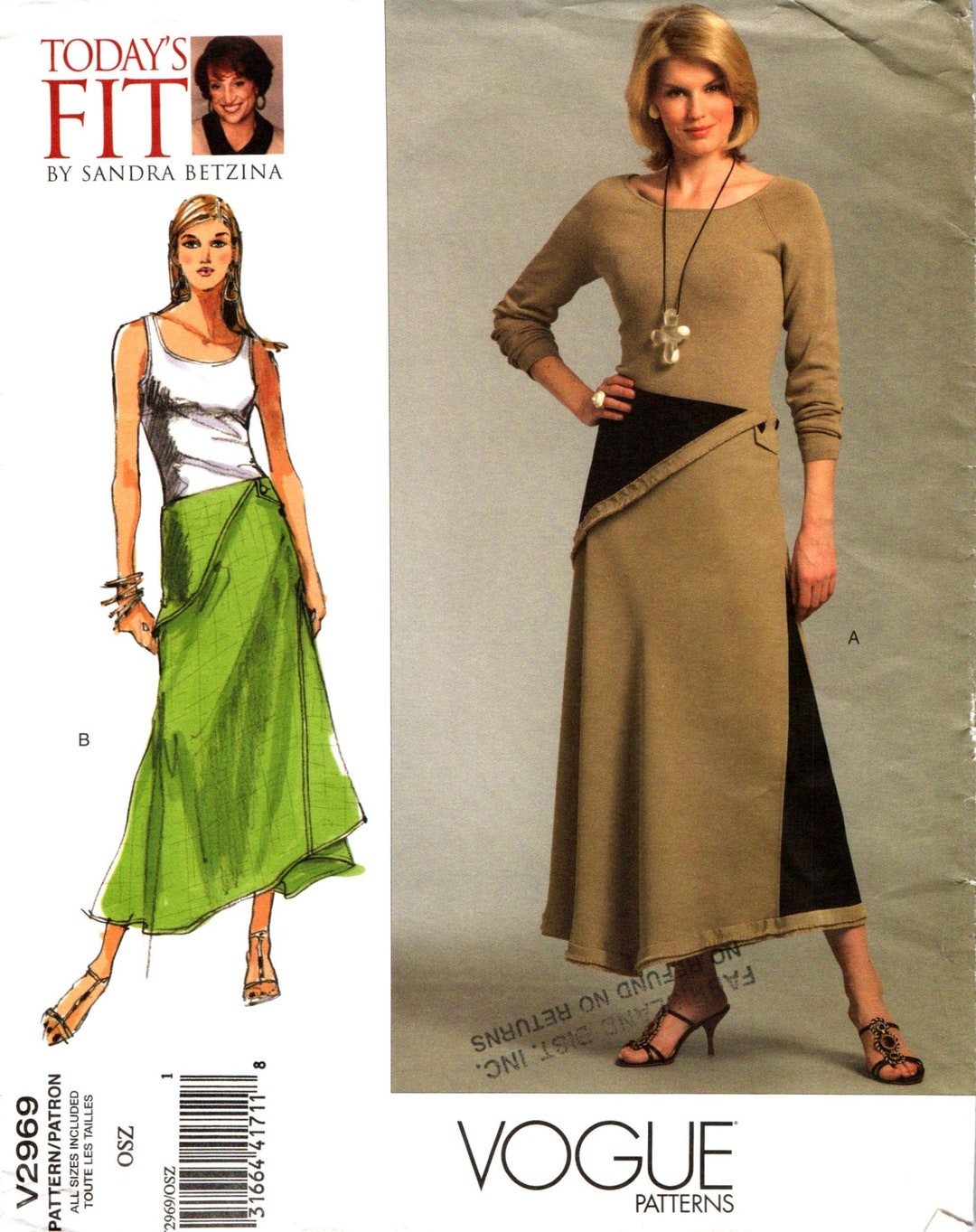 Easy Vogue SKIRT SEWING PATTERN Sandra Betzina Designer, All Sizes in ...