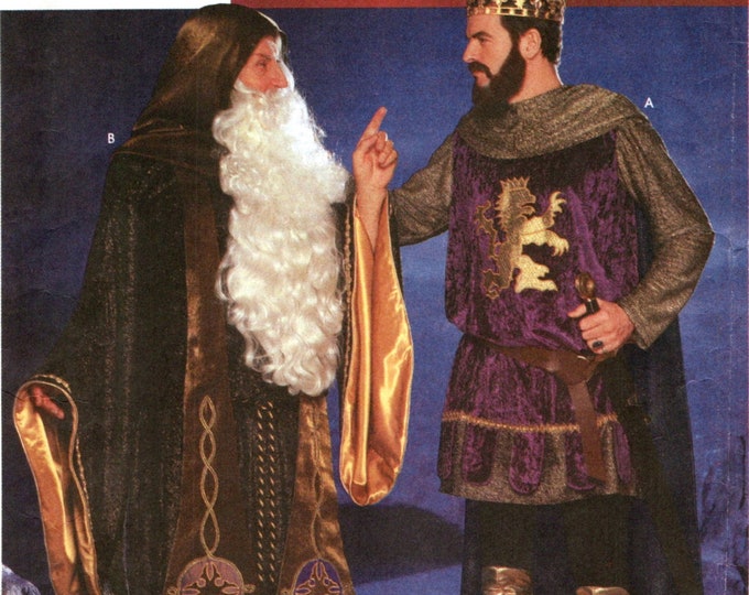 Medieval Times, Wizard, Merlin or King Costume Sewing Pattern, Men ...