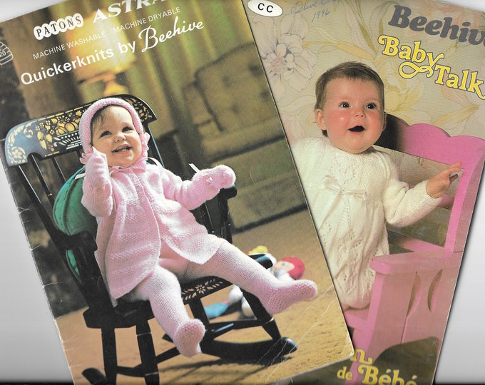 Assortment of BABY KNITTING PATTERNS Books, Beehive Knits Baby Talk ...