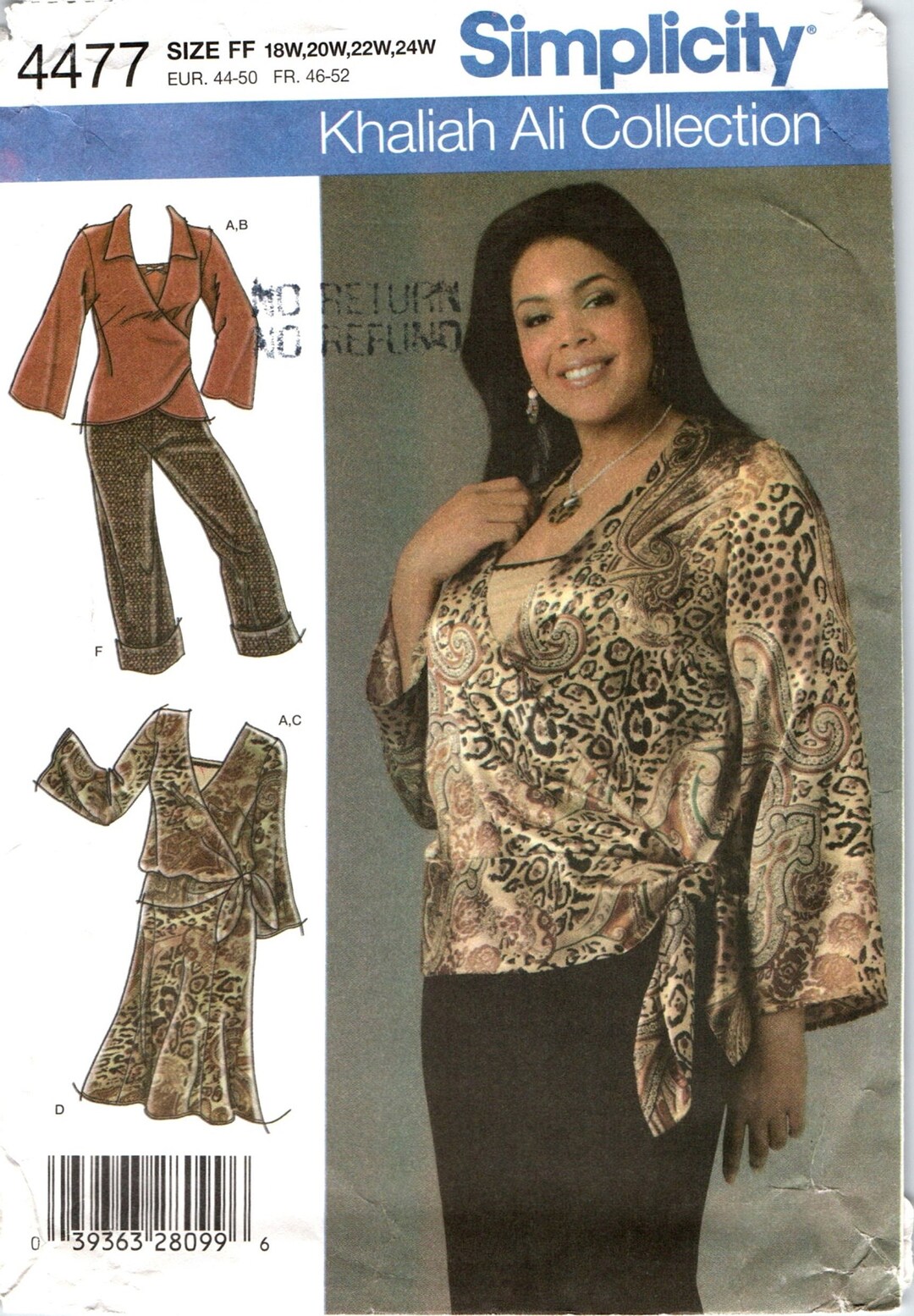 KHALIAH Ali Collection Sewing Pattern for Misses Women Pants Skirt Wrap ...