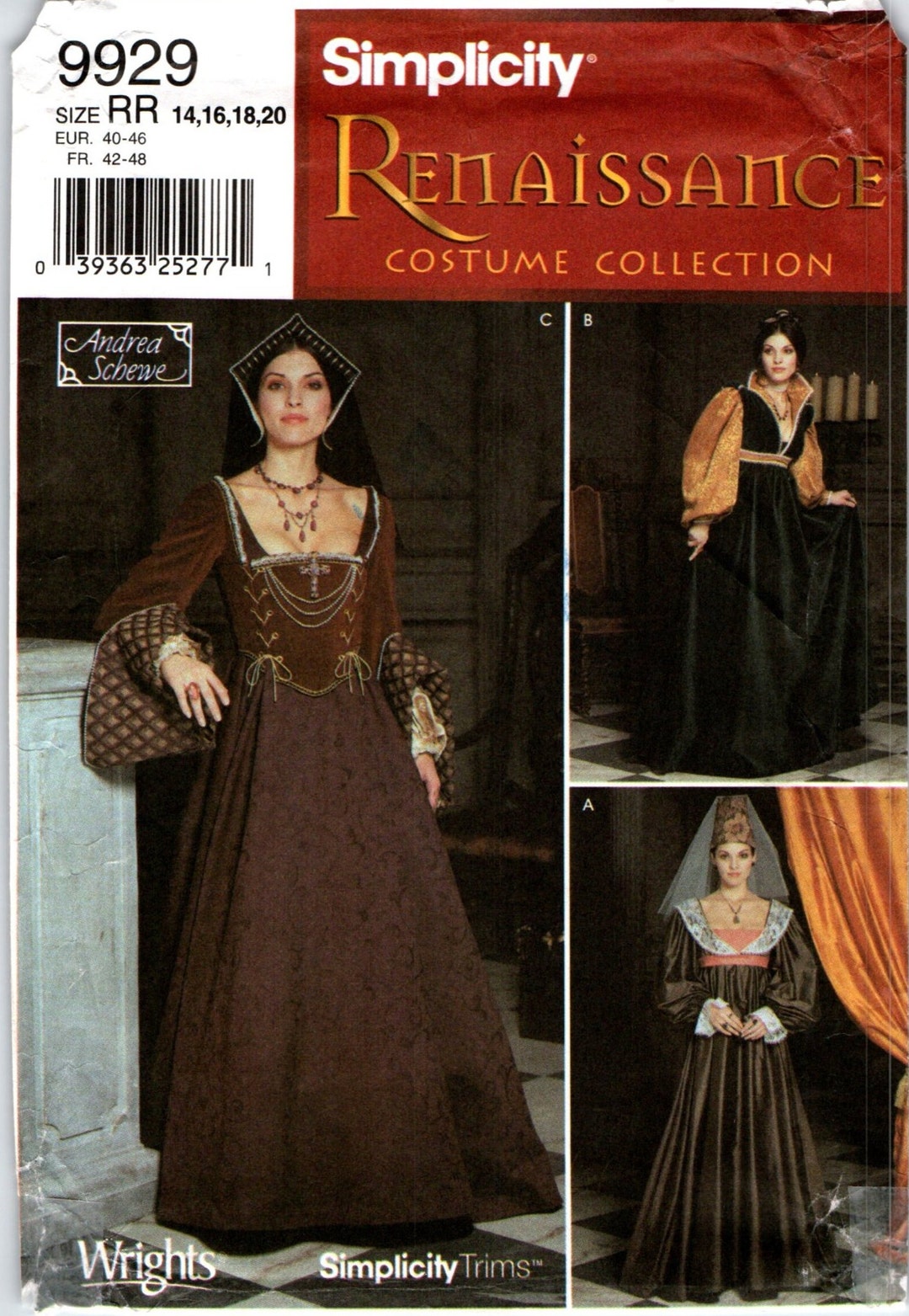 Misses Medieval Renaissance Costume Gown Dress Hat Sewing Pattern ...