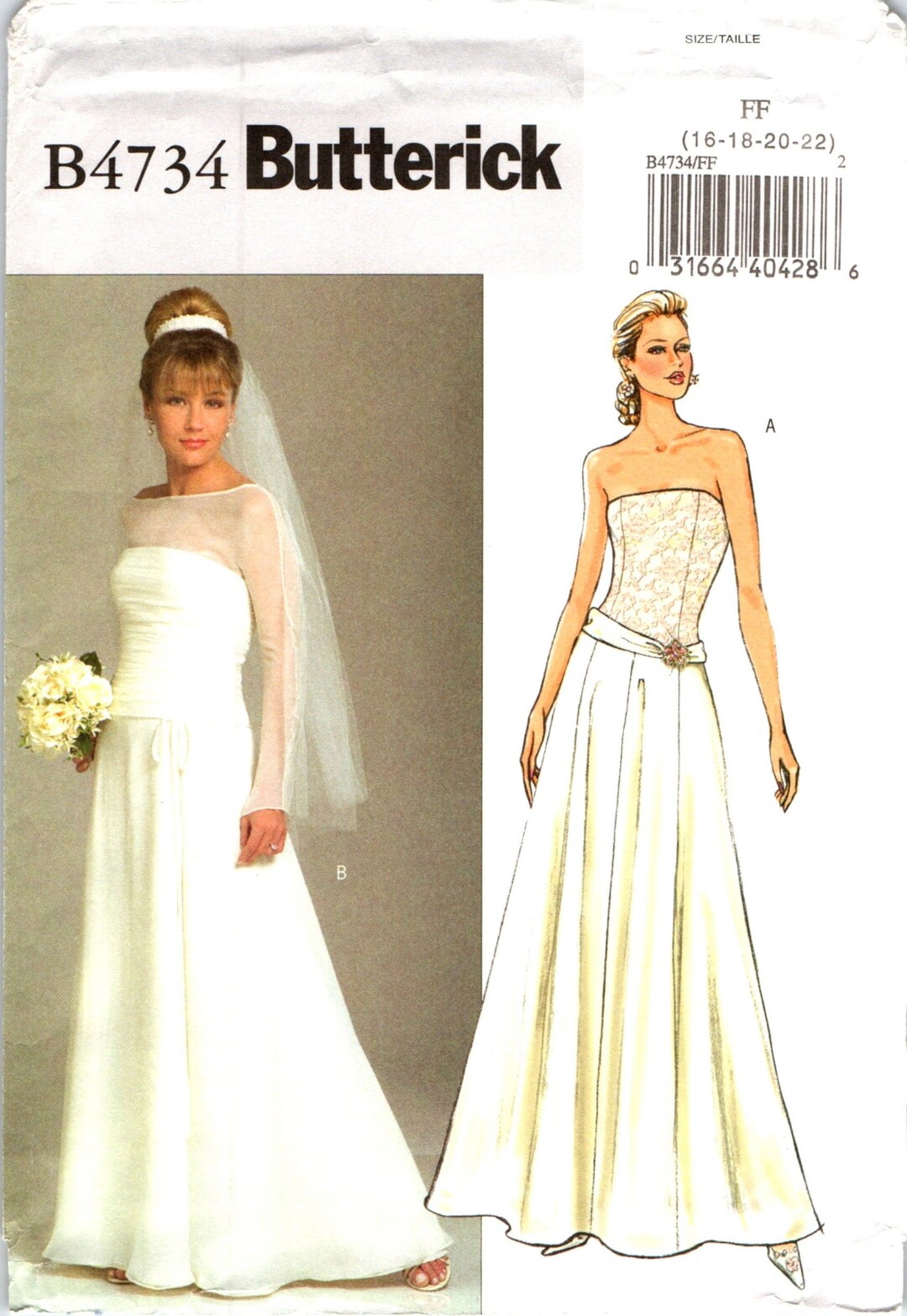 Wedding Dress Sewing Patterns, (plus Size-22) Full Figure Bridal Gown ...