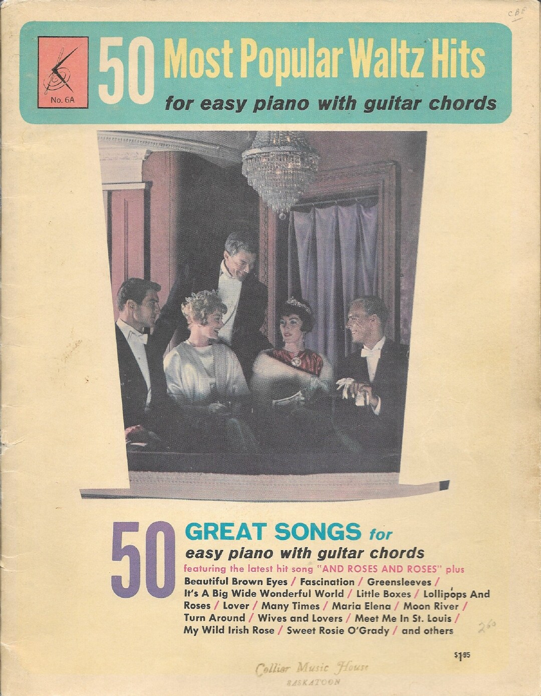 WALTZ HITS MUSIC Book Fifty Most Popular Waltzes, Hits for Easy Piano ...