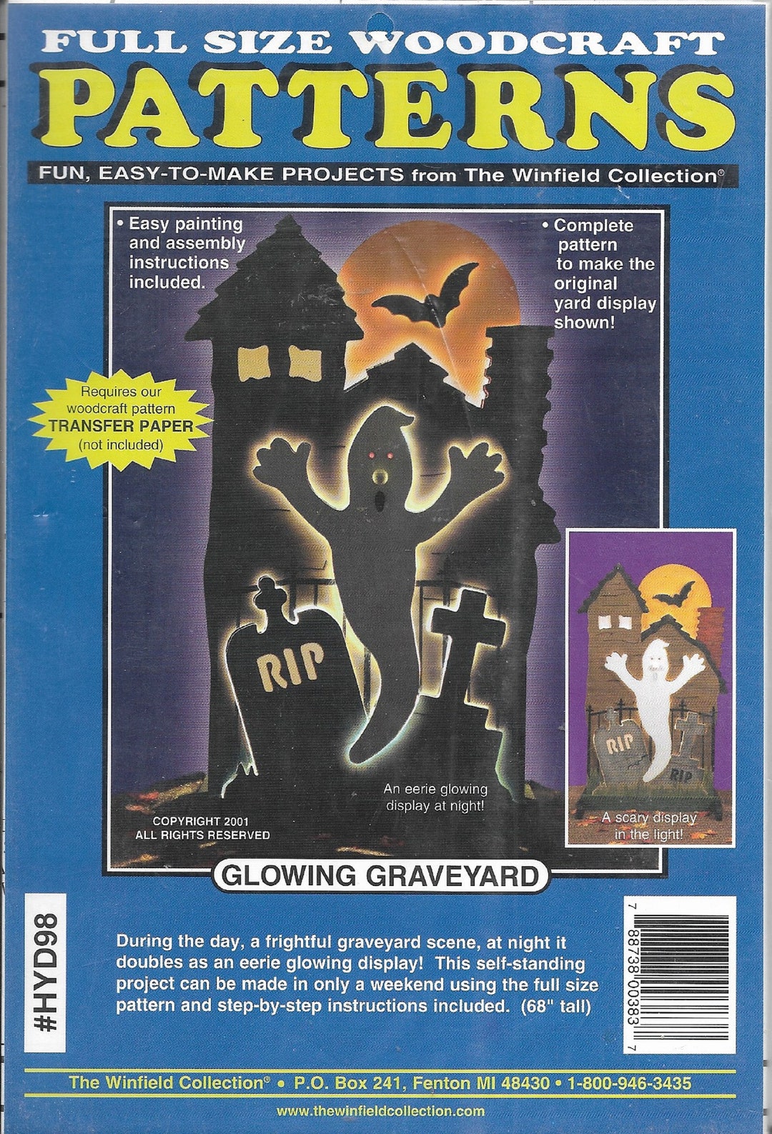 GLOWING GHOST GRAVEYARD Woodcraft Plans Full-size Pattern the Winfield ...