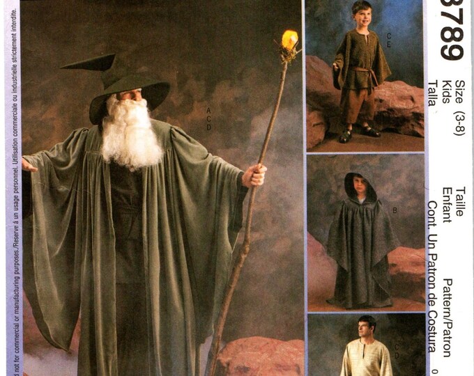 MCCALLS 3789 WIZARDS WITCHES Costume Sewing Pattern, Children Unisex ...