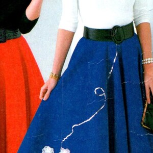 50s DINER WAITRESS Poodle and Bowling Pin/ball Skirt Costume Sewing ...