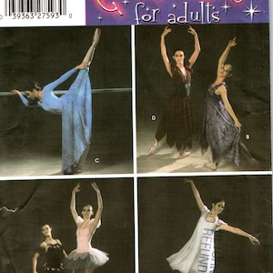 Adult Ballet Dance Costume Sewing Pattern, Misses Size 6 8 10 12 ...