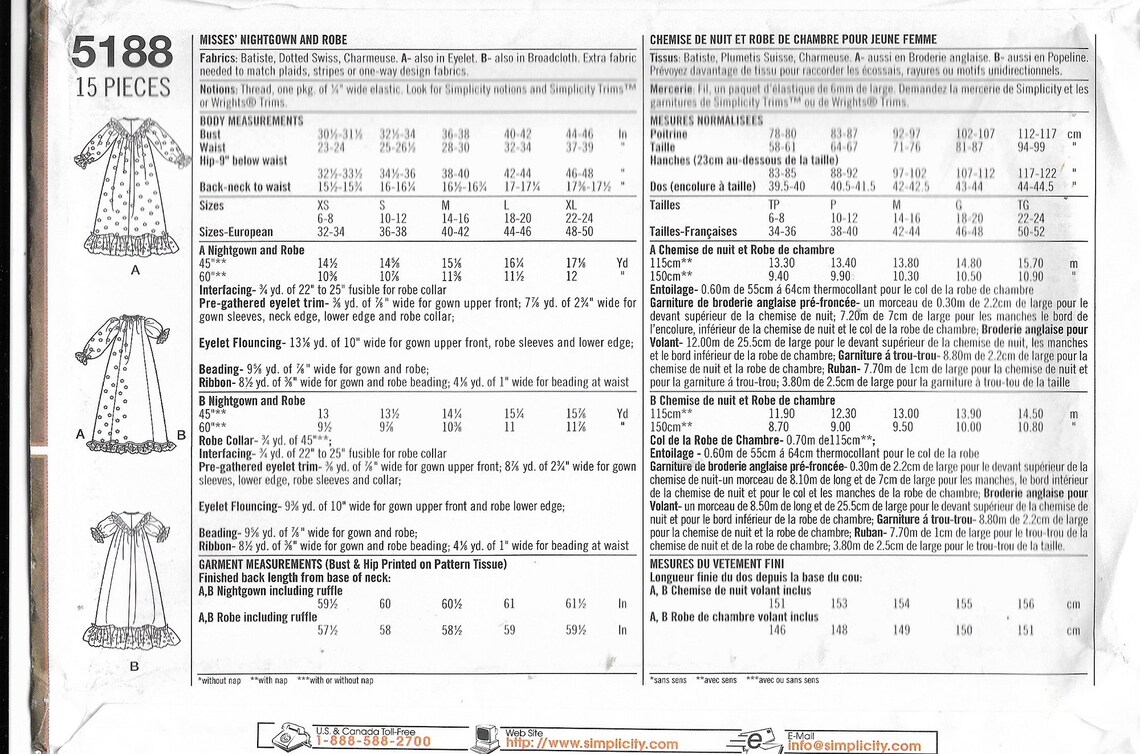 VICTORIAN NIGHTGOWN & ROBE Sewing Pattern Size Xsmall Small - Etsy