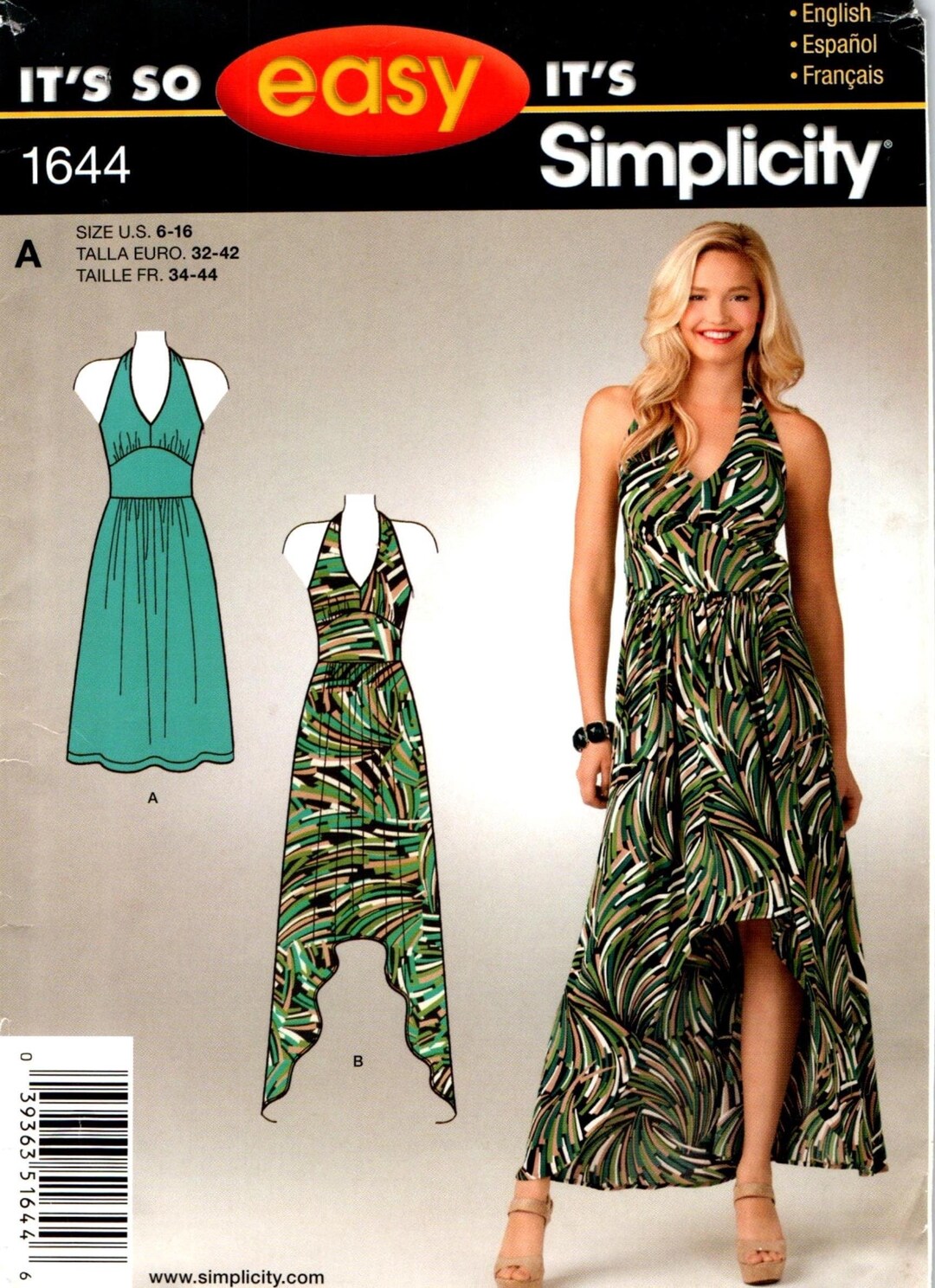 Pullover Halter Dress Sewing Pattern for Women Misses Size 6 8 10 12 14 ...