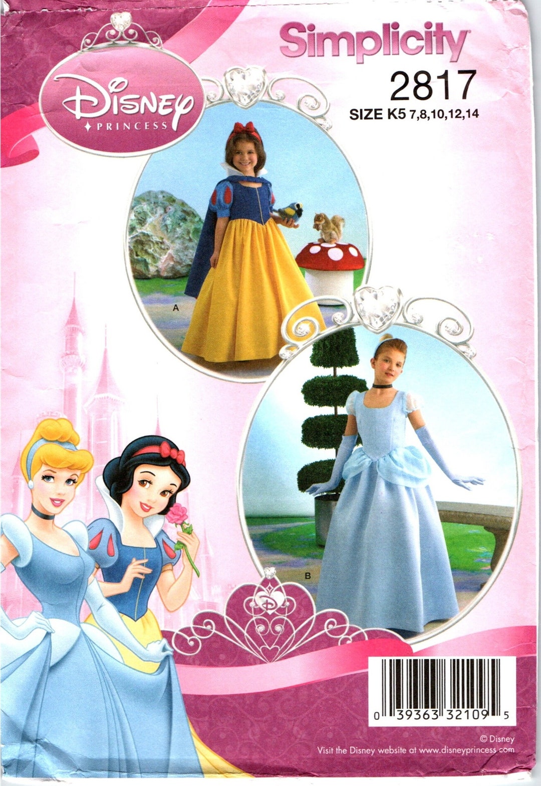 Princess Costume Sewing Pattern, Child Girls' Size 7 8 10 12 14 DIY ...