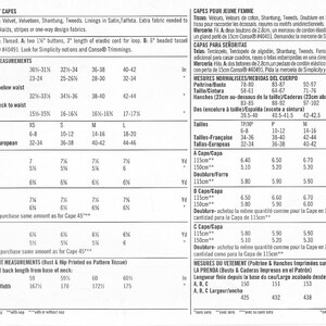 Flared Lined Cape Sewing Pattern for Women Misses Size 6 8 10 12 14 16 ...