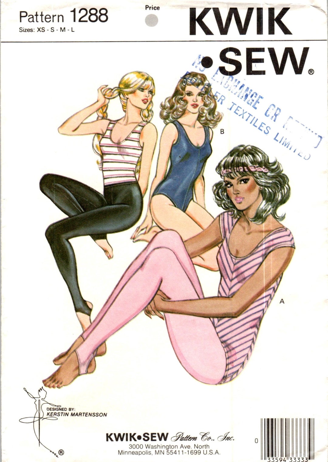 EASY LEOTARDS & TIGHTS Sewing Pattern, Sizes Xsmall Small Medium Large, Front Back Scoop ...