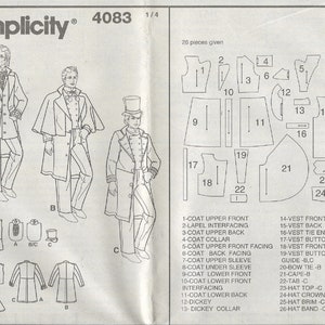 Victorian Suit Sewing Pattern, Adult Men Size 38 40 42 44 46 48 ...