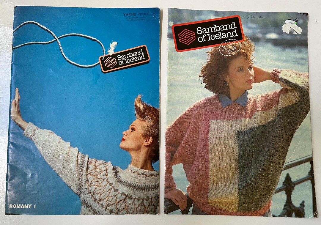 Lot of 2 Knitting Pattern Booklets ICELANDIC KNITTING PATTERNS Samband ...