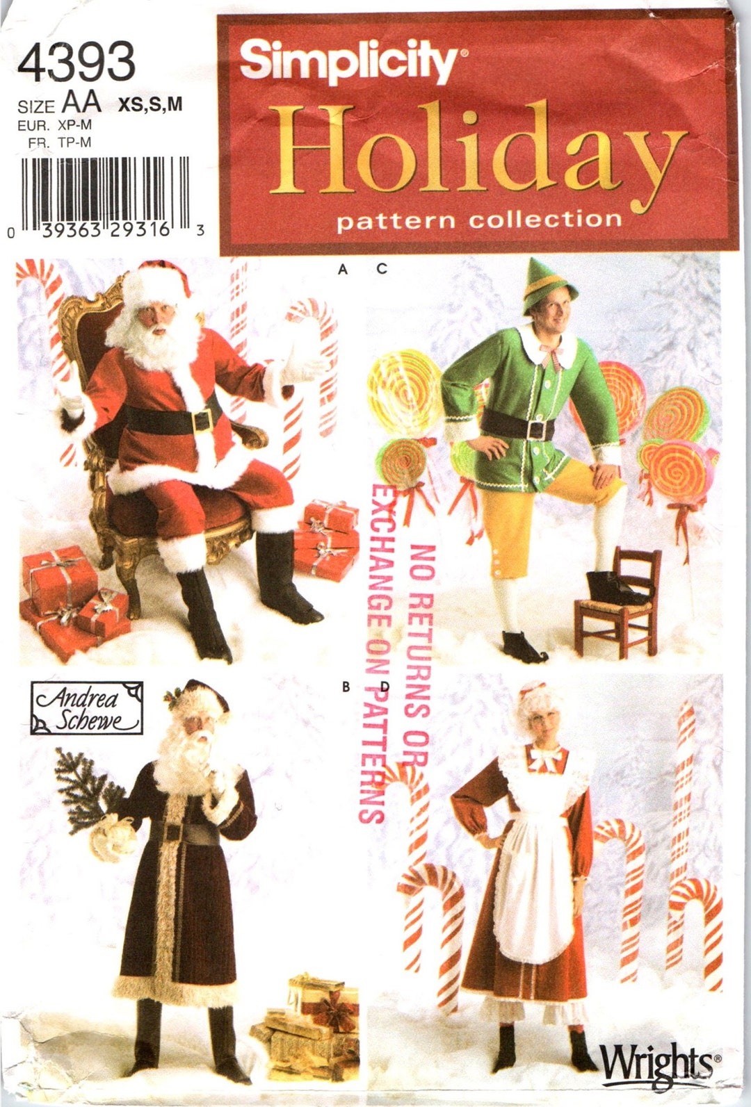 Santa Claus and Mrs Claus, Elf, Father Christmas Costume Sewing Pattern ...
