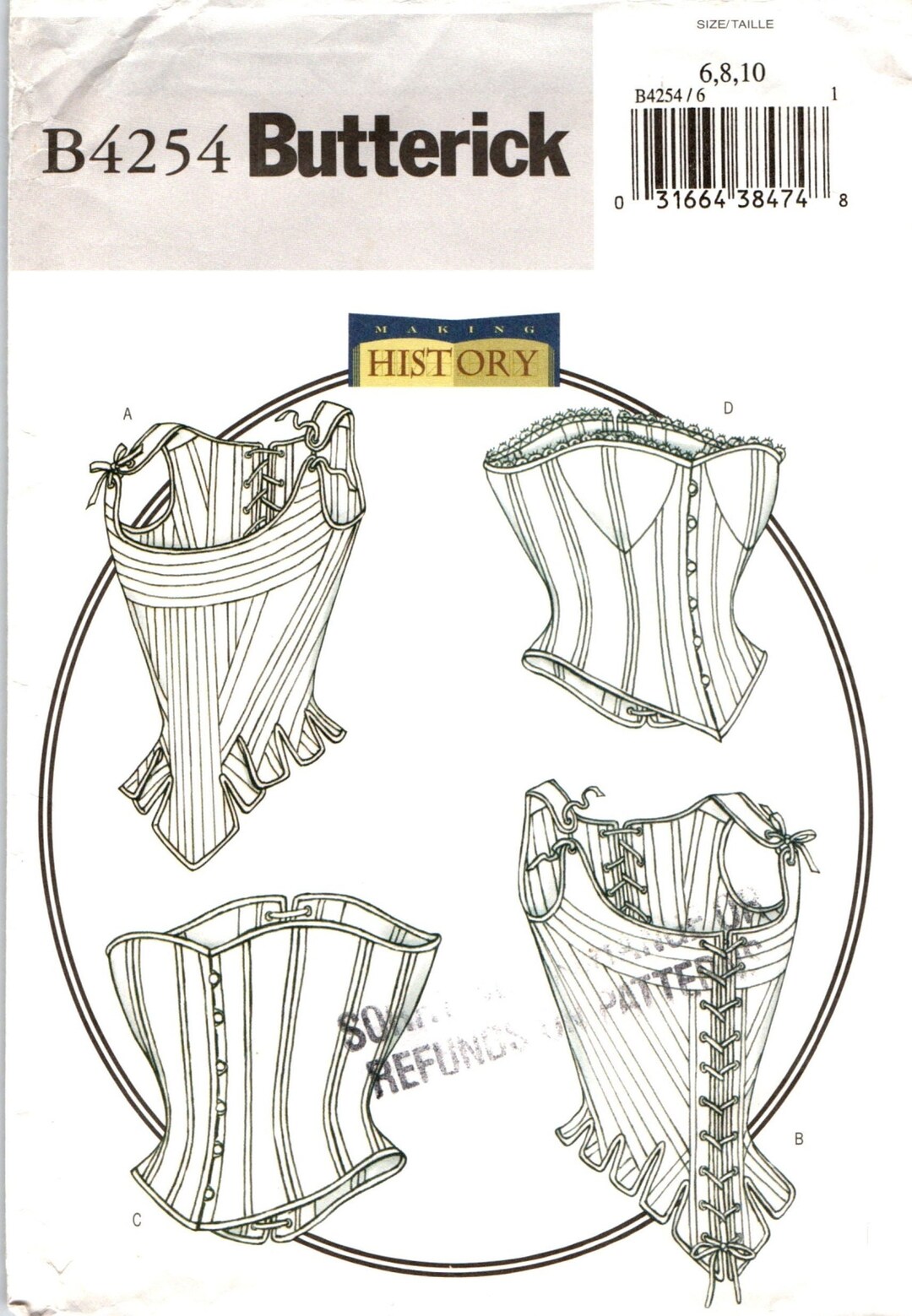 Historical Corsets and Stays Costume Sewing Pattern for Misses Women ...