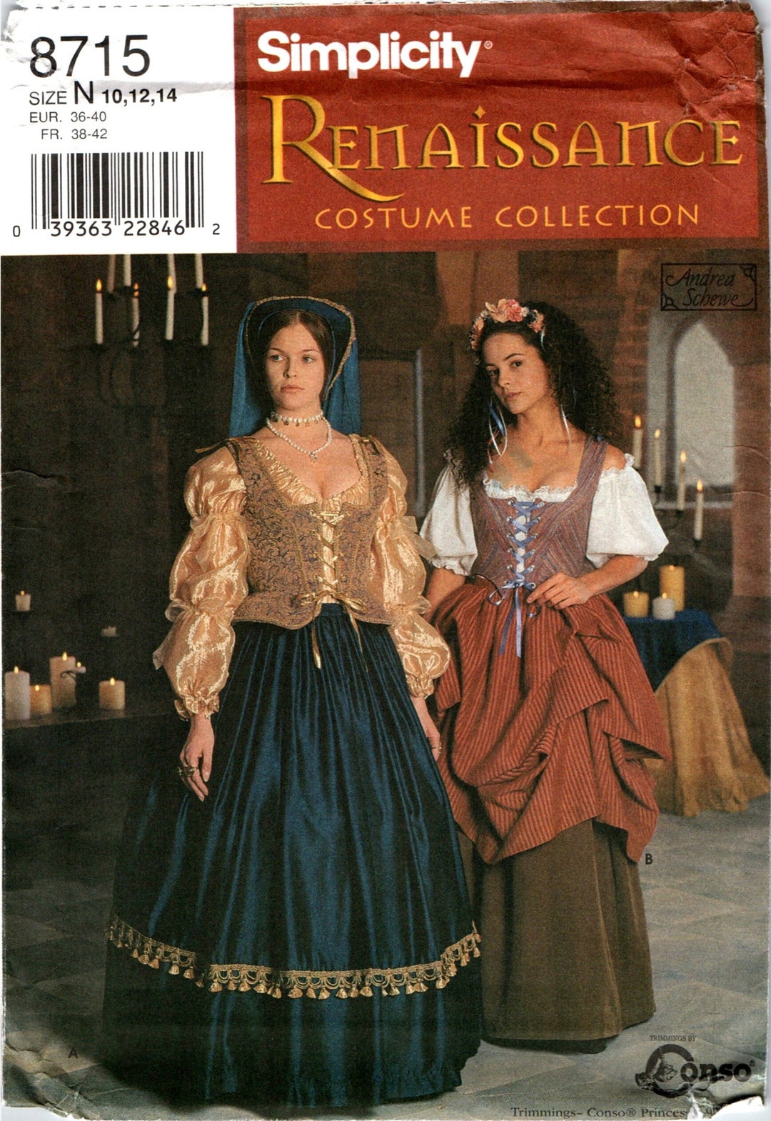 RENAISSANCE COSTUME / Bar Wench Sewing Pattern, Misses Women Size 10 12 ...