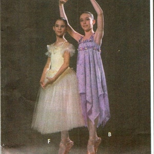 Ballet Dance Costume Sewing Pattern for Kids Girls Size 7 8 10 12 14 16 ...