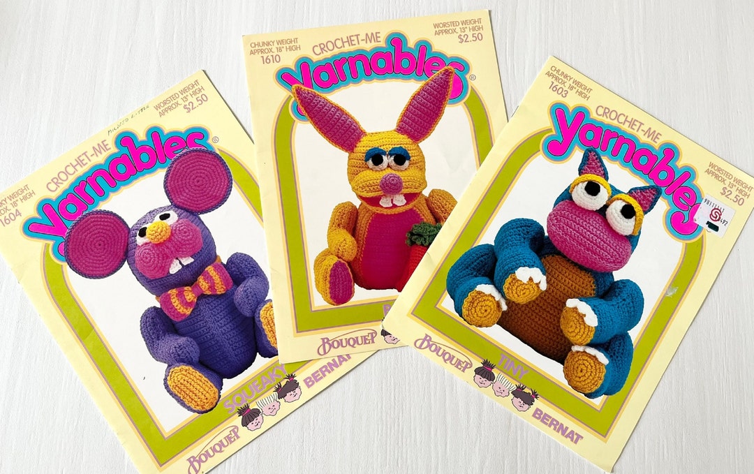 3 YARNABLE CROCHET PLUSH Animal Patterns, Colorful Crochet Me Series ...