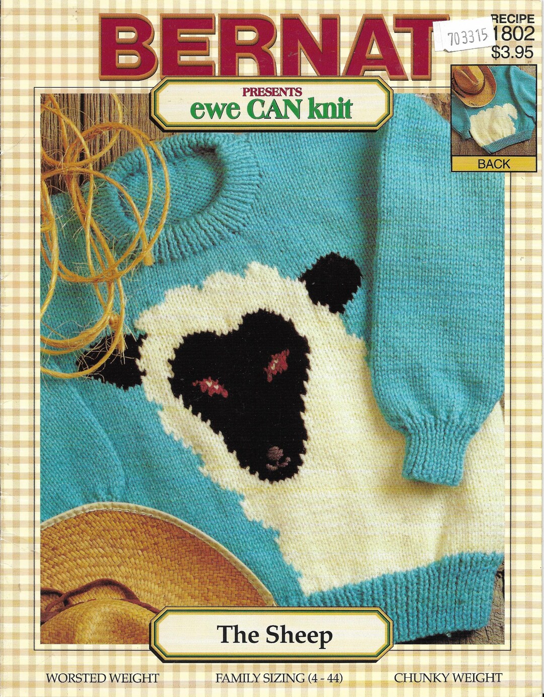 Sheep Sweater Graph Pattern Leaflet THE SHEEP Ewe Can Knit Pattern in ...