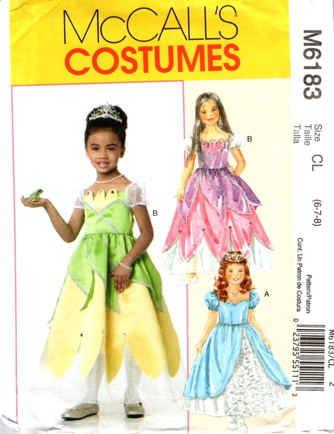 Childrens | Girls Princess Costumes Sewing Pattern Size 6 7 8, Two ...