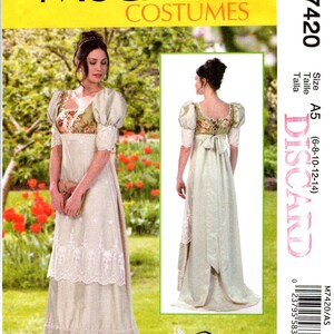 Victorian Edwardian French Style Empire Style Dress Gown Costume Sewing ...