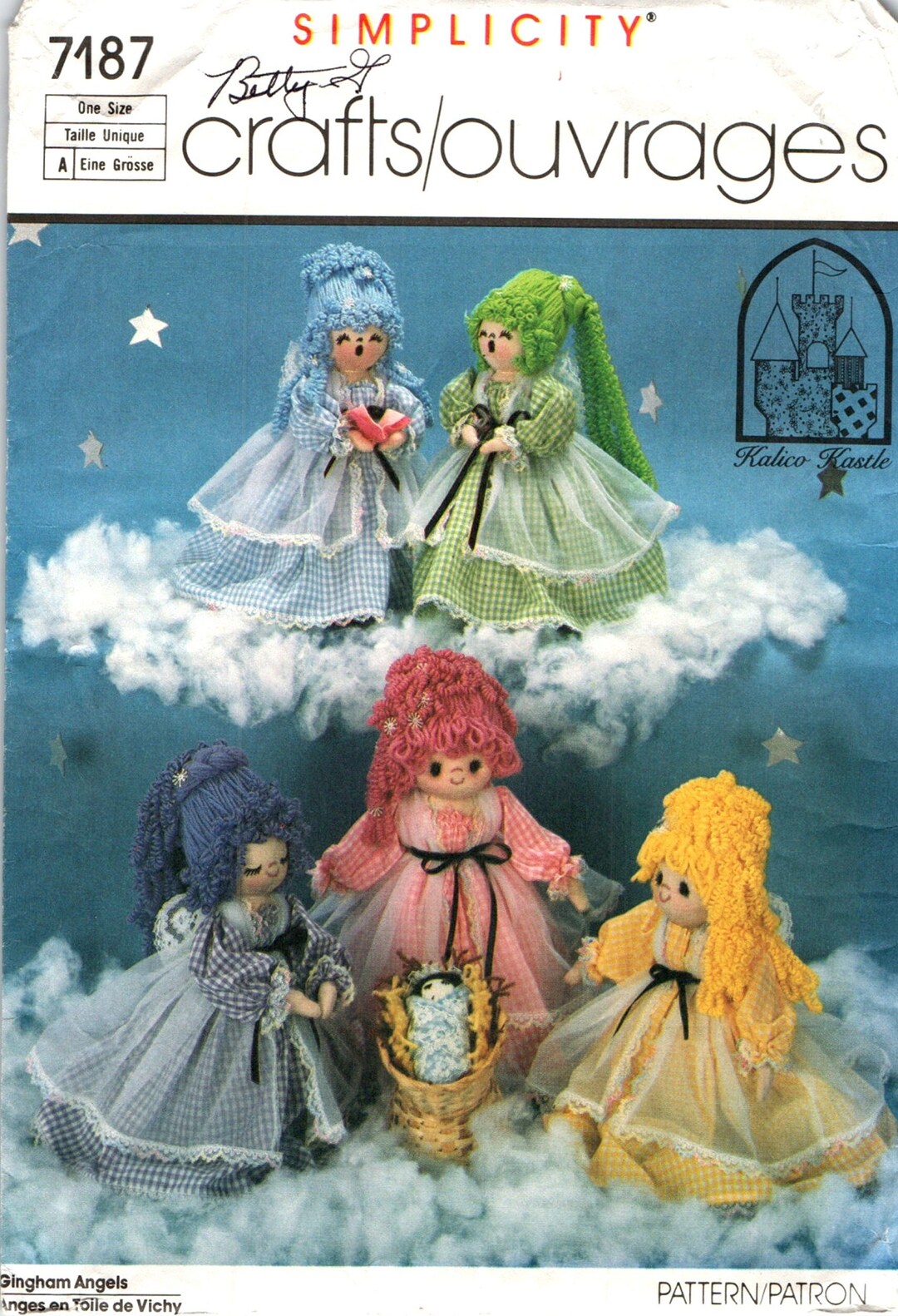 Soft Sculpture ANGEL DOLLS Sewing Pattern, 14 Inch Gingham Angels ...
