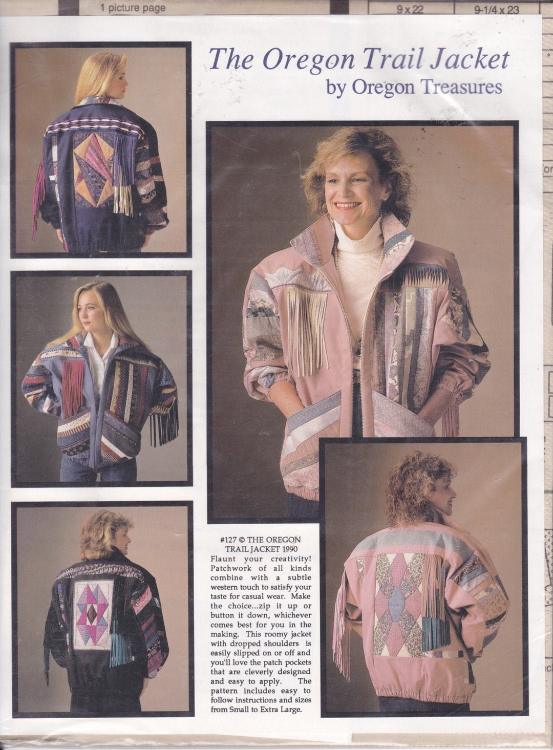 OREGON TRAIL JACKET Patchwork Western Fringed Style Coat Sewing Pattern ...