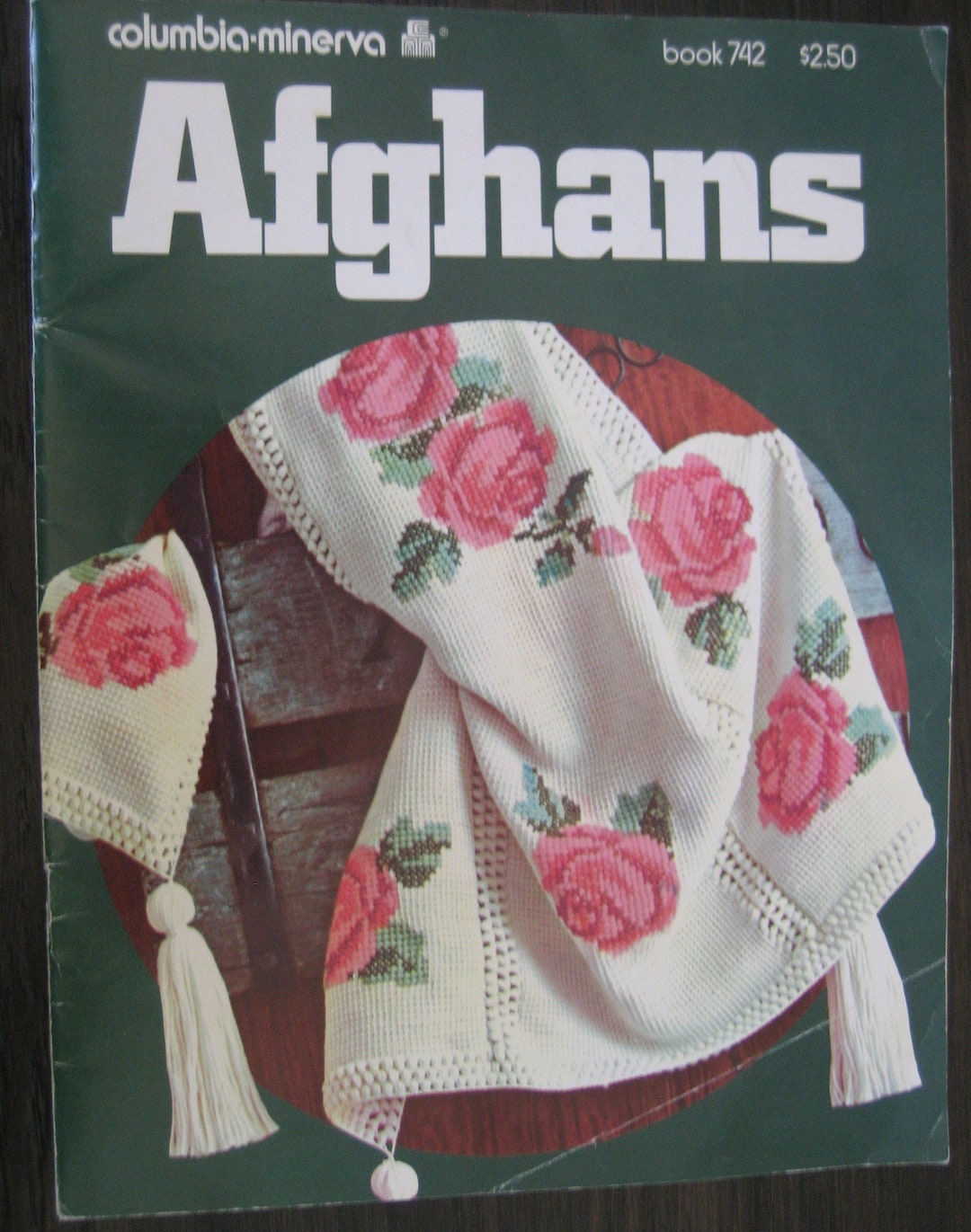 AFGHAN Knitting, Crochet Patterns, Columbia Minerva, 16 Designs, Flower ...