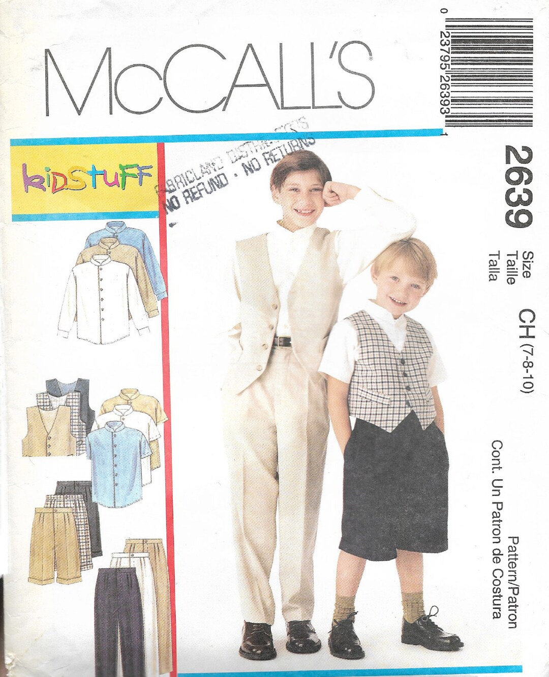 Childrens Boys SHIRT VEST PANTS Shorts Sewing Pattern Size 7 8 10, Long ...