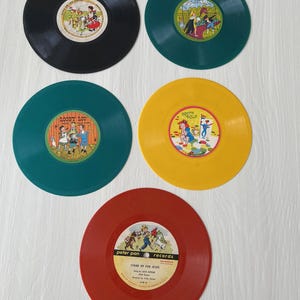 VINTAGE 1940s Colored Vinyl Children's 45rpm Records, Lot of 5 - for ...