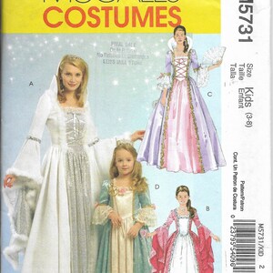 CHILDRENS PRINCESS COSTUME Sewing Pattern Kids Sizes 3 4 5 6 - Etsy