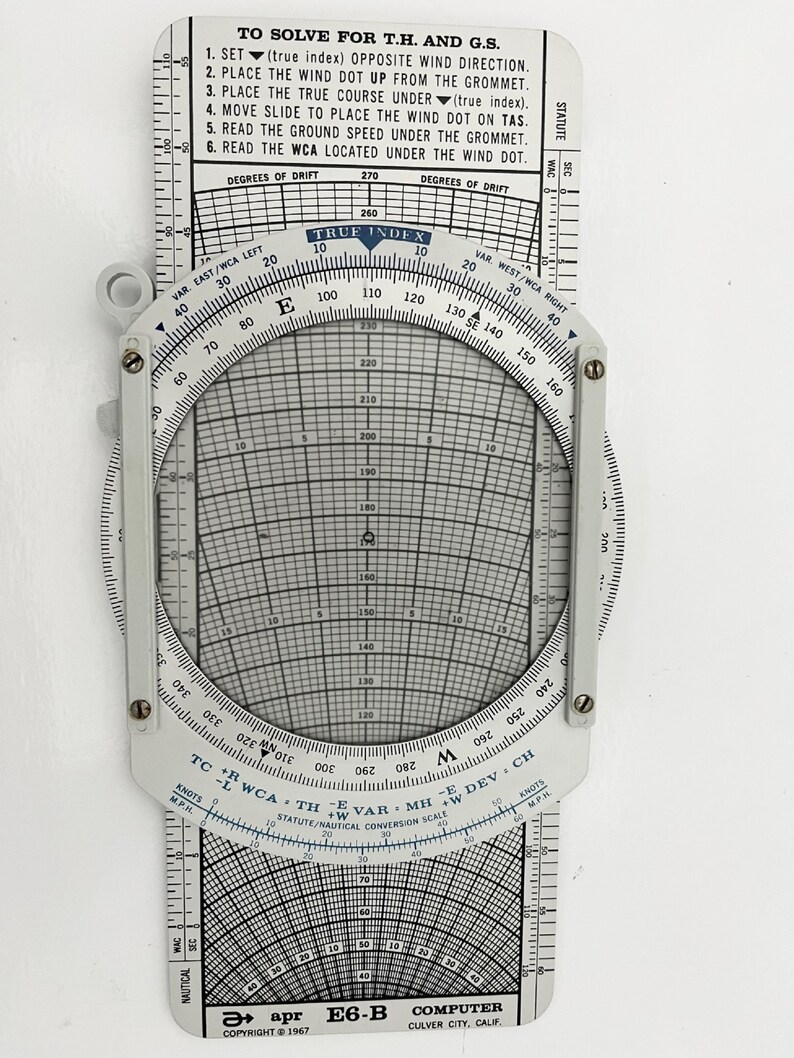 1967 E6-B FLIGHT COMPUTER Complete With Instruction Manual - Etsy
