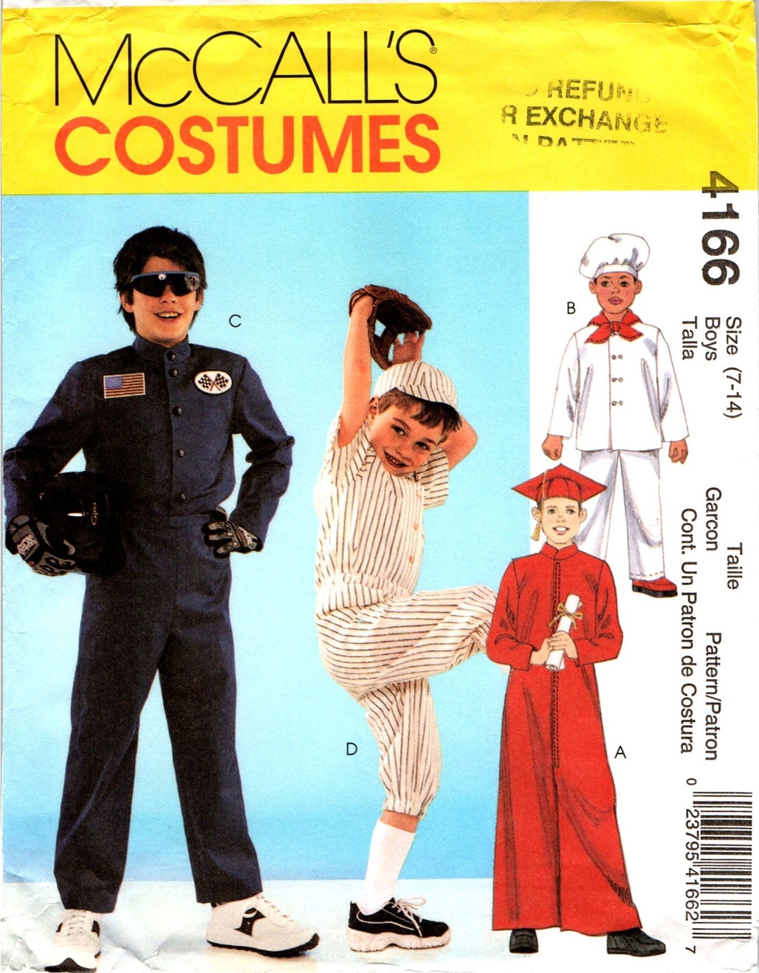 Easy 2 Hour Childrens Boys UNIFORM COSTUME SEWING Pattern Size 7 8 10 ...