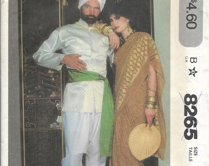 EAST INDIAN COSTUME Sewing Pattern, Size Medium, Sari, Shirt, Drop ...