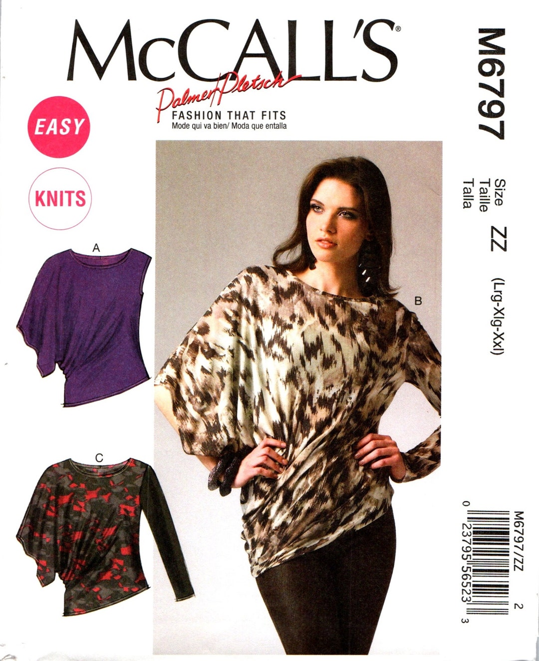 Plus Size Pullover Top Sewing Pattern for Women Misses Size 16 18 20 22 ...