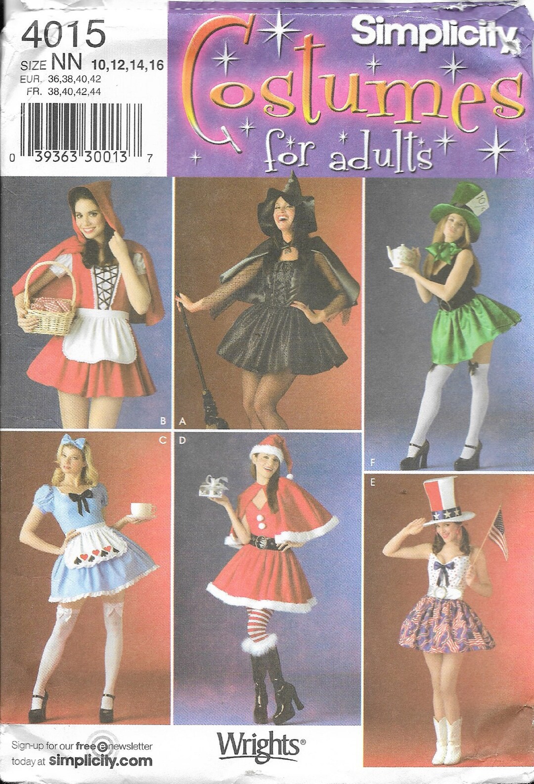 ADULT SEXY Costume Making Sewing Pattern Misses Size 10 12 14 - Etsy