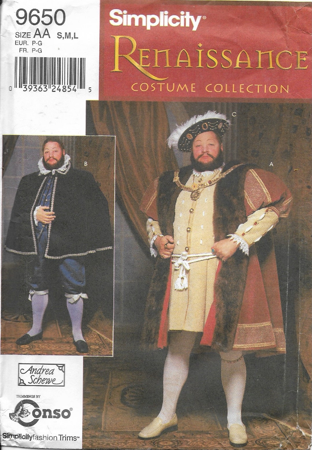 MEN'S RENAISSANCE TUDOR Costume Sewing Pattern Size - Etsy