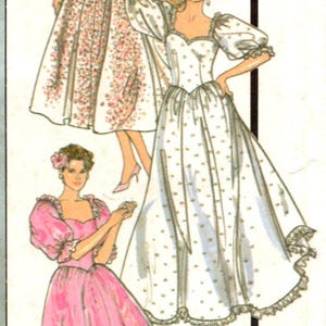 1986 Vintage Wedding Bridal Gown, Bridesmaid Dress Sewing Pattern for ...