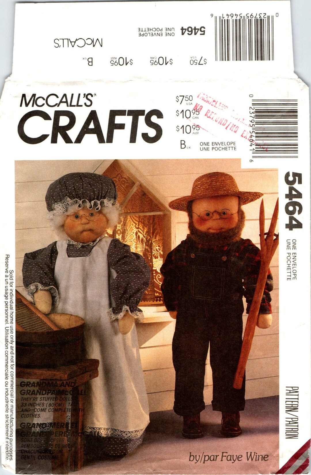 Grandma Grandpa Craft Dolls Sewing Pattern Country Farm - Etsy