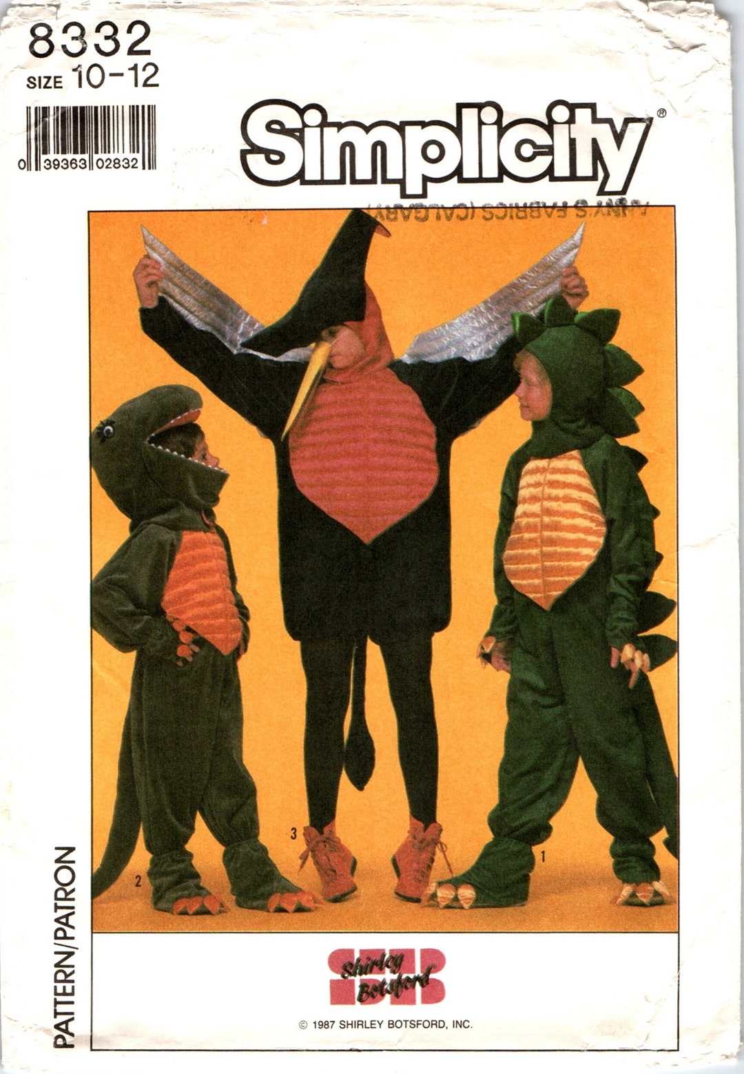 DINOSAUR, T Rex, Pterodactyl, Stegosaurus Costume Making Sewing Pattern ...