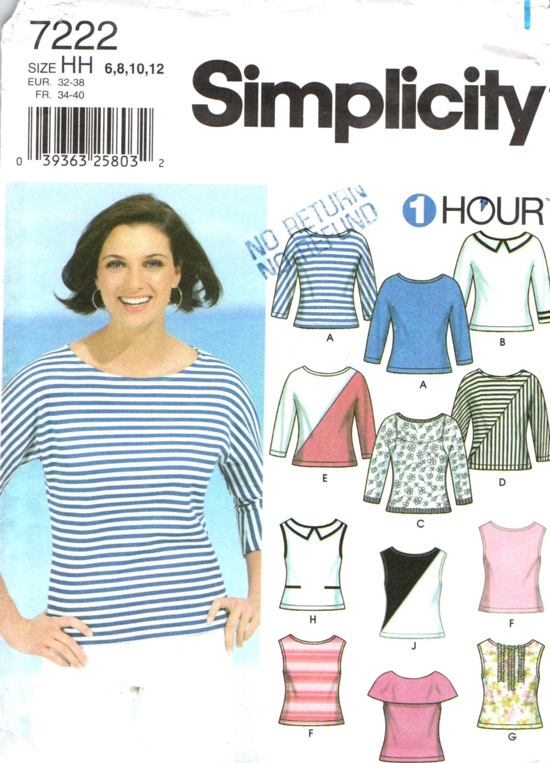 Easy 1 Hour Knit Tops Sewing Patterns for Women Misses Size 6 8 10 12 ...