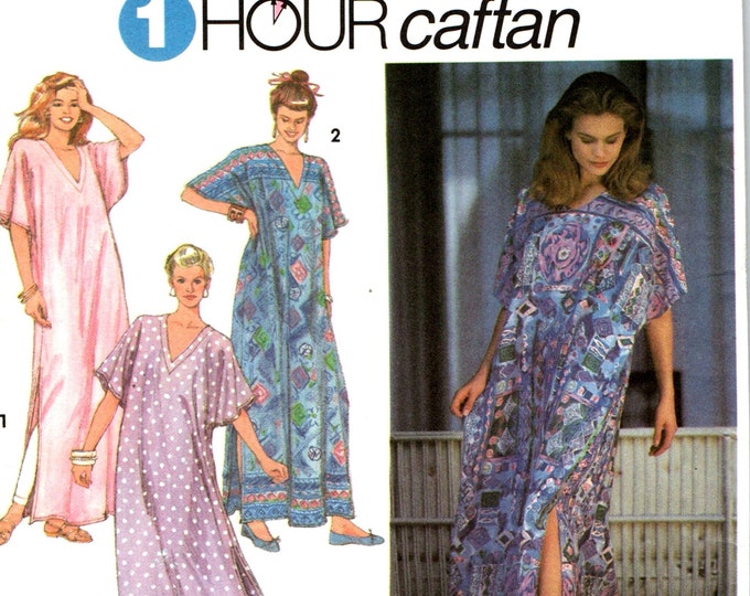 Petite Easy One Hour Full Length Caftan Sewing Pattern, Misses Women ...