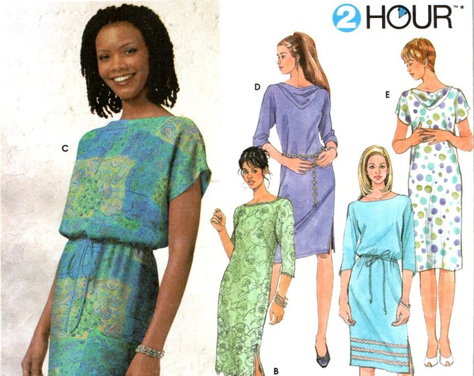 Easy 2 Hour Dress Sewing Pattern, Misses Women Size 8 10 12 14 ...